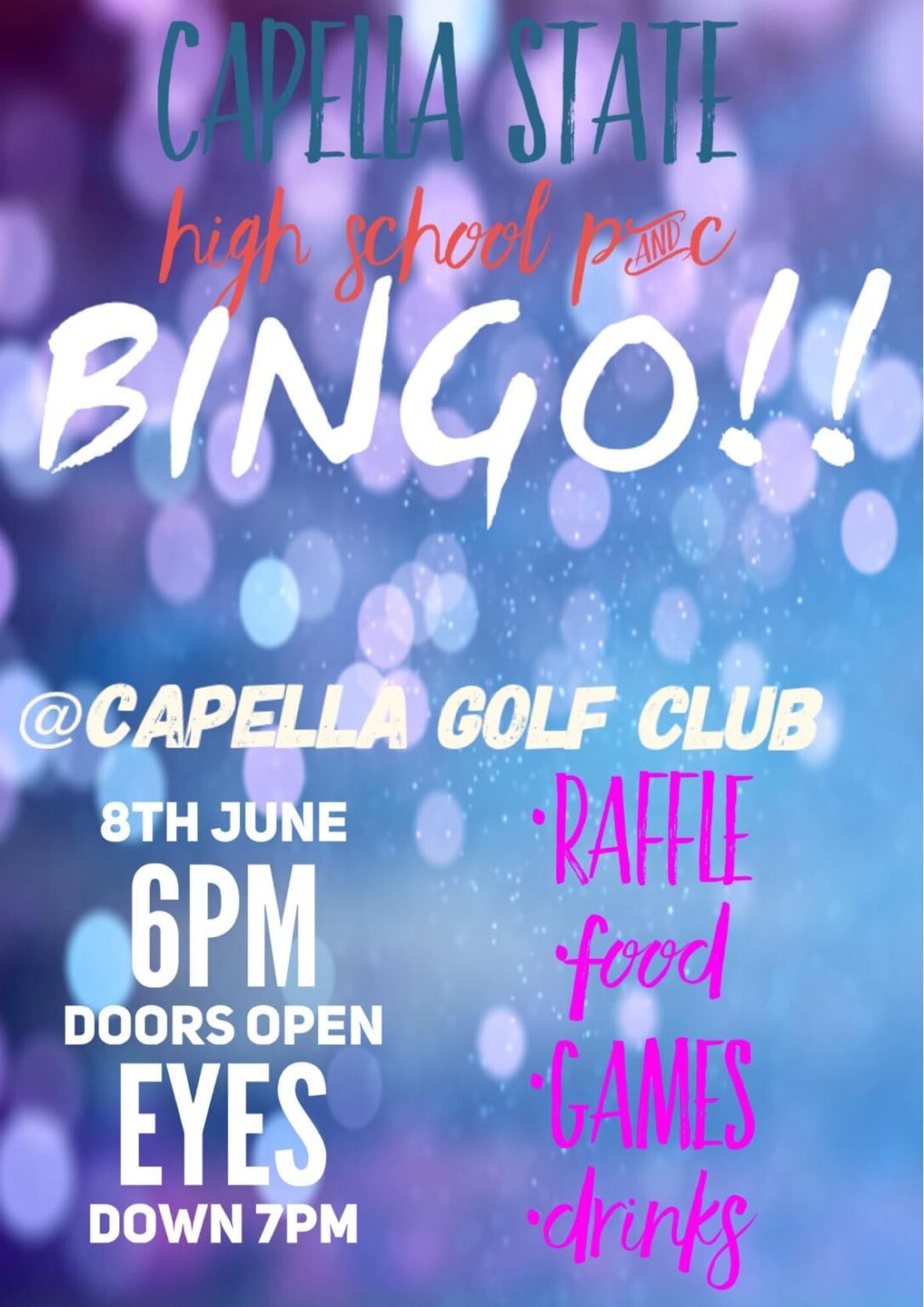 Capella State High School P&C Bingo - Tieri
